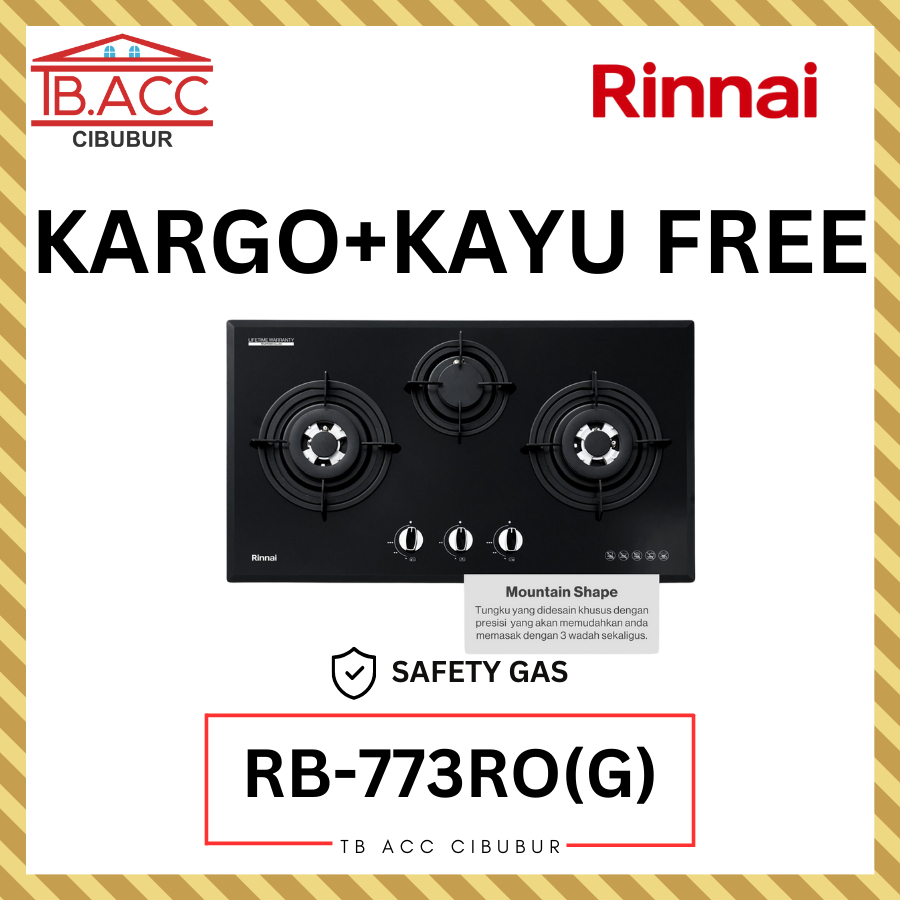 Jual RINNAI KOMPOR TANAM RB 773 RO G / RB 773RO G Cargo - Kargo Kompor Tanam 3 Tungku Kaca ...
