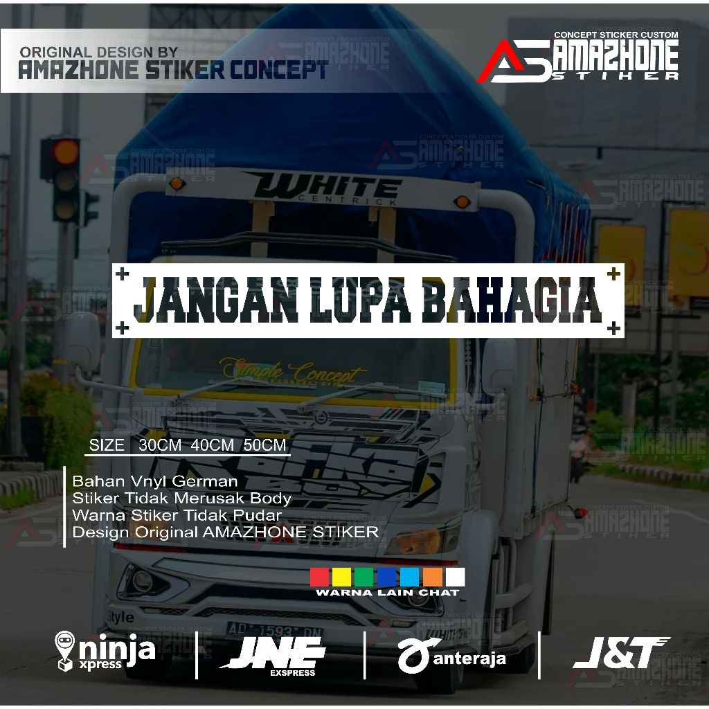 Jual Stiker jangan lupa bahagia stiker cutting cocok untuk mobil pick ...