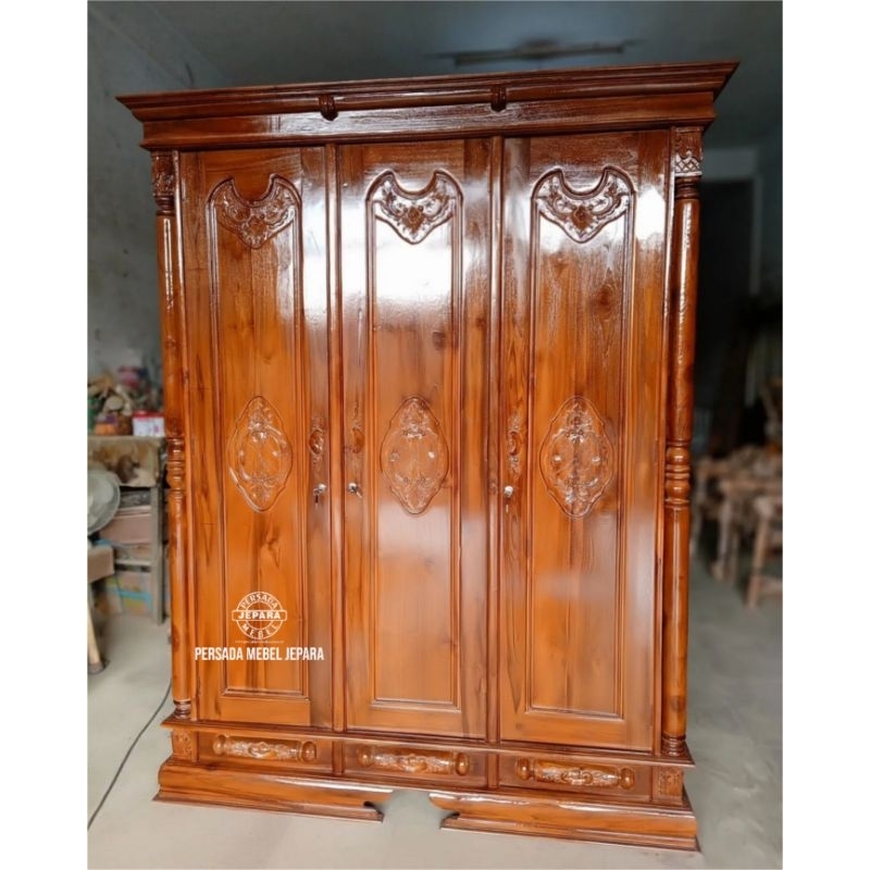 Jual Almari pakaian minimalis / Lemari pakaian jati / Almari pakaian ...