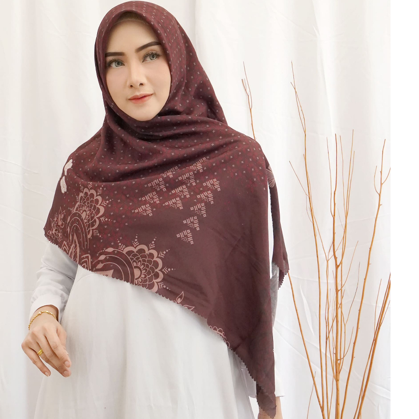 Jual KENES SCARF - [Syari KS2 Merah Maroon 130x130] Hijab Kerudung ...