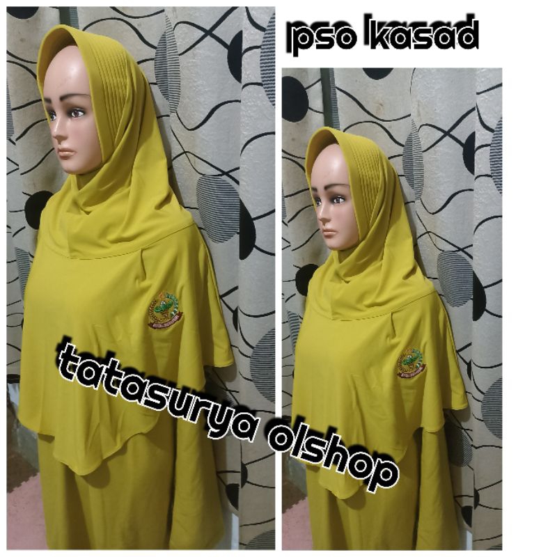Jual seragam atasan dan jilbab pso kasad lemon kuning pembagian syari ...