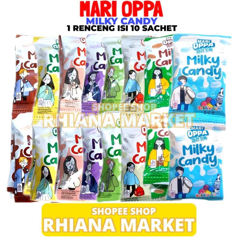 Jual Mari Oppa Milky Candy 1 Renceng Isi 10 Sachet | Shopee Indonesia