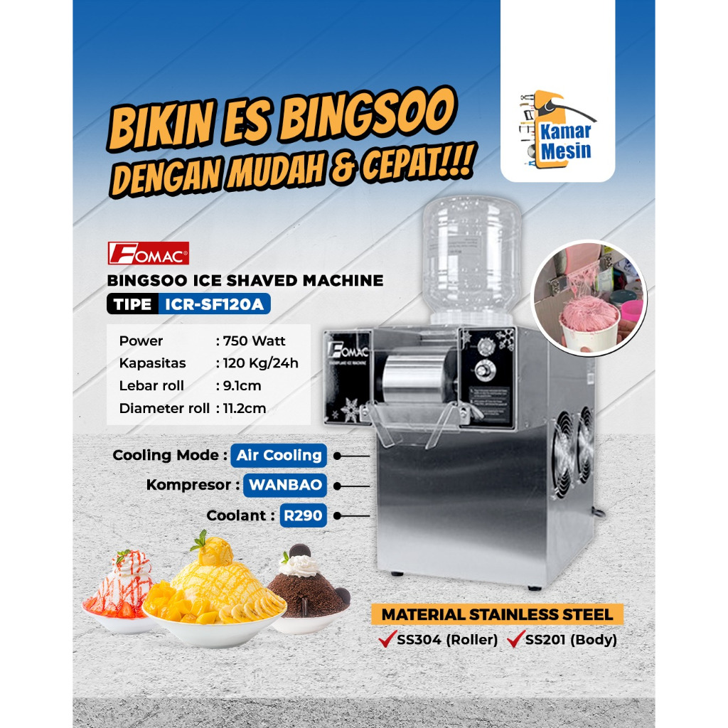 Jual Mesin Es Bingso Bingsoo Machine 750 Watt ICR-SF120A FOMAC | Shopee ...