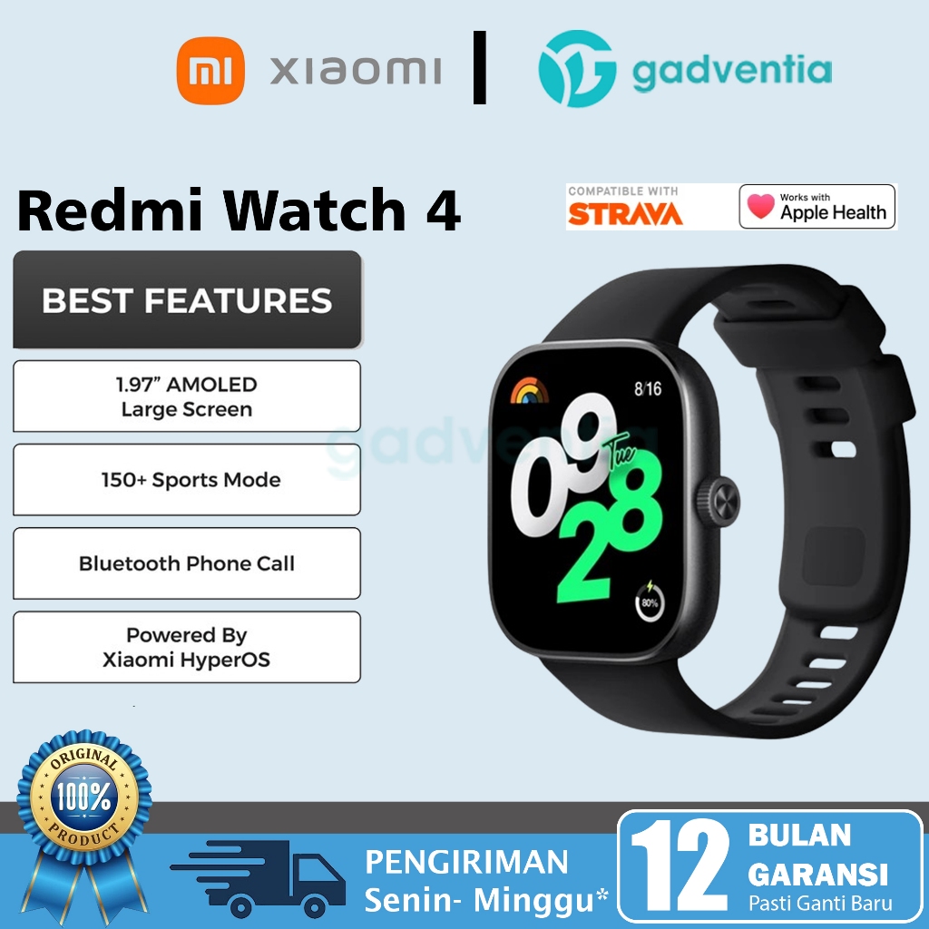 Jual Xiaomi Redmi Watch 3 4 Smartwatch 1.75'' Amoled Screen Jam Smart ...