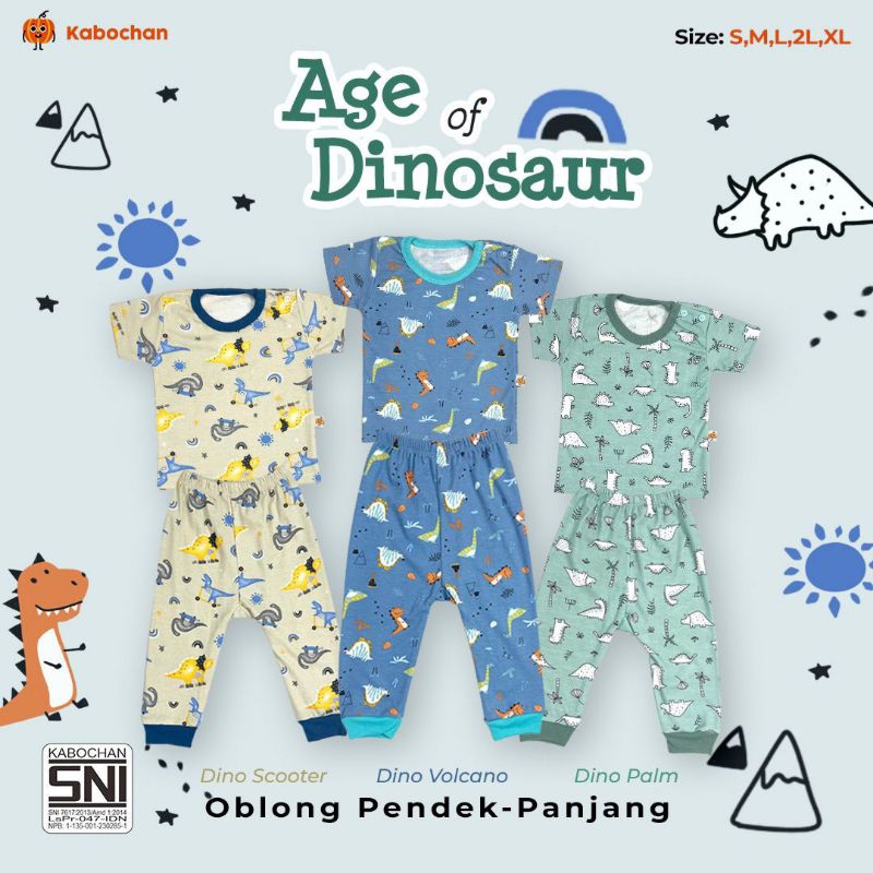 Jual 3pc- setelan KABOCHAN CPR motif age of dinosaurus,hazel / setelan ...