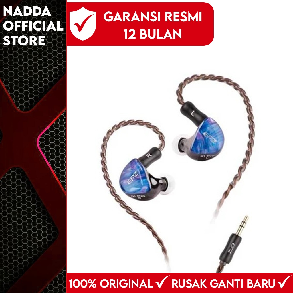 Jual EPZ Q1 Pro Earphone Wired HIFI Bass Dynamic Driver In Ear Earphone ...