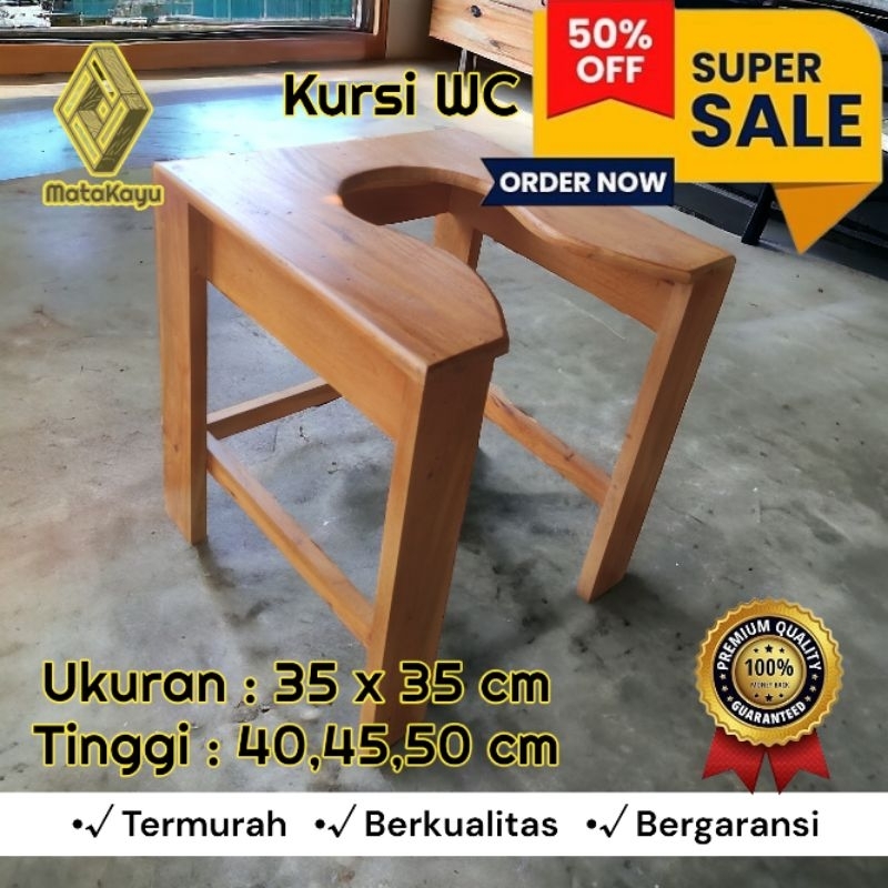Jual kursi toilet wc duduk portable kursi kayu BAB lansia ibu hamil ...