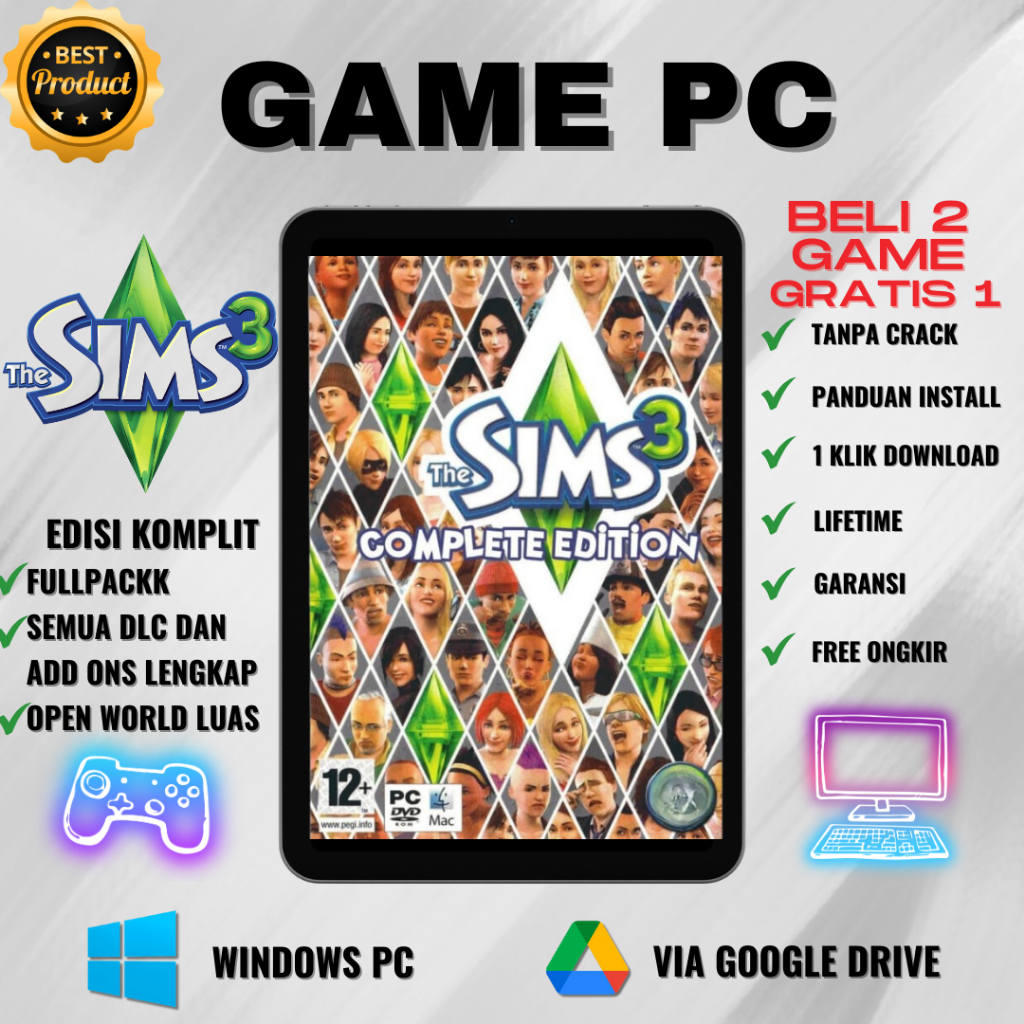 Jual THE SIMS 3 COMPLETE EDITION FULL PACK ALL DLC GAME PC/LAPTOP TANPA ...