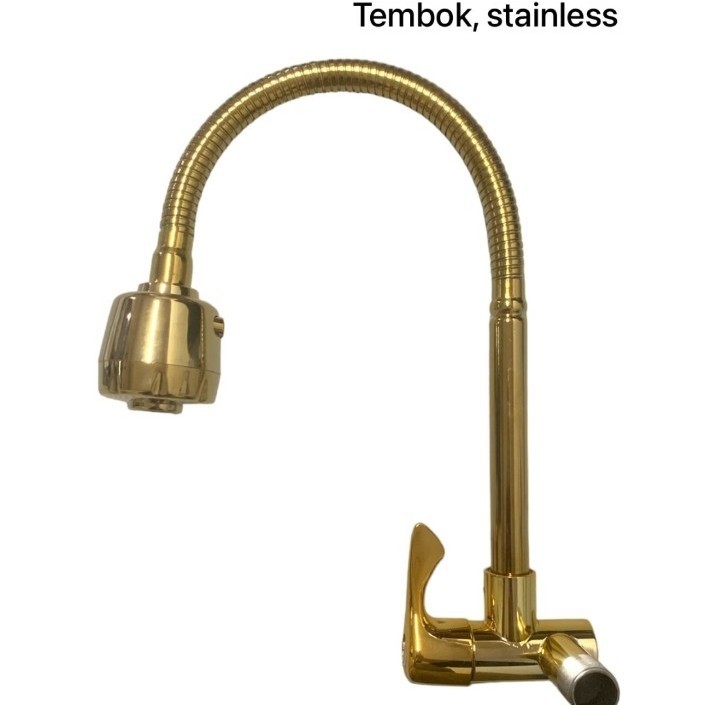 Jual Kran sink Gold keran cuci piring fleksibel flexible Warna gold DINDING | Shopee Indonesia