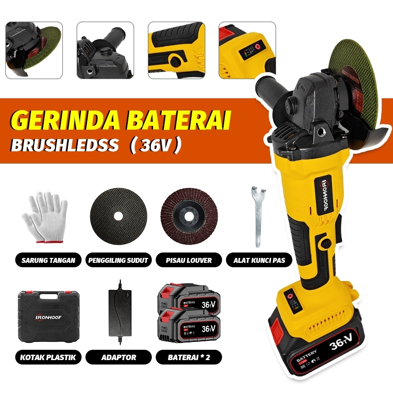 Jual Gerinda Sudut Brushless Cordless Mesin Gerinda Angle Grinder ...