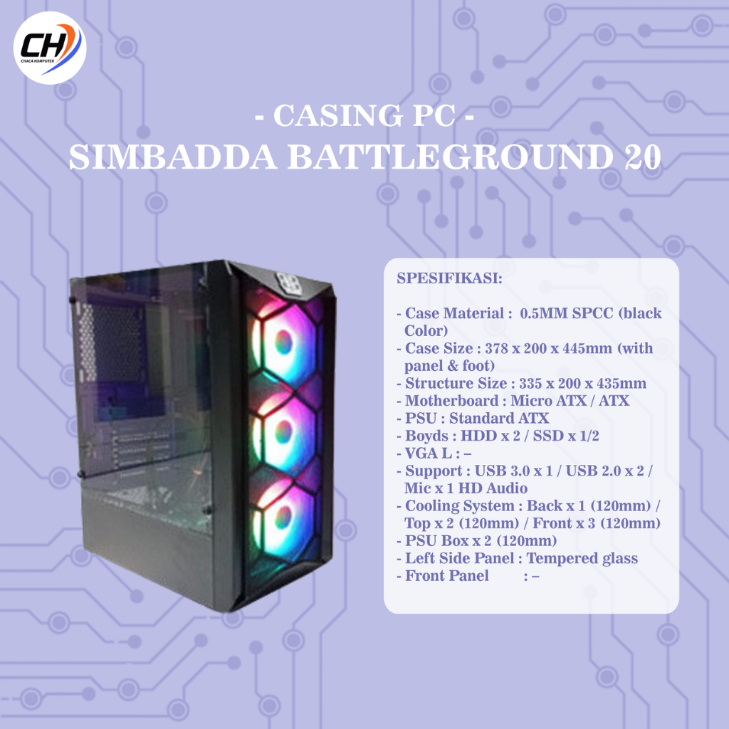 Jual Casing PC Simbadda Battleground 20 - NON PSU | Shopee Indonesia