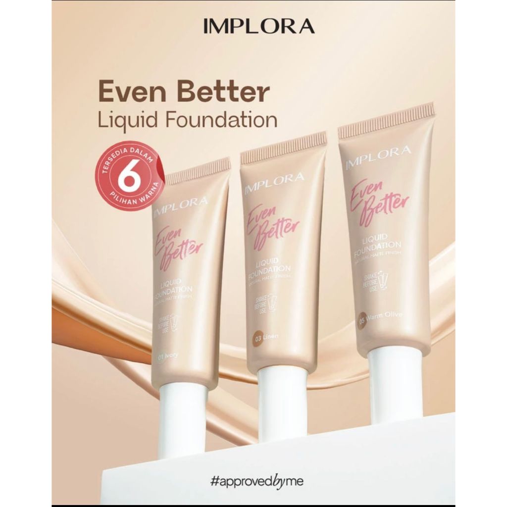 Jual Implora Even Better Liquid Foundation 25ml (Tube) | Shopee Indonesia