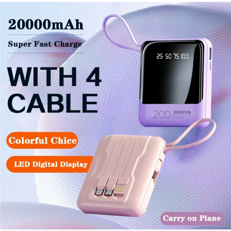 Jual Mini size Powerbank 20000 mAh with 4 usb fast charging Lightweight ...
