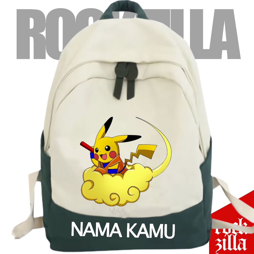 Jual TAS ANAK KEREN ANIME POKEMON PIKACHU AWAN KINTON FREE NAMA ...