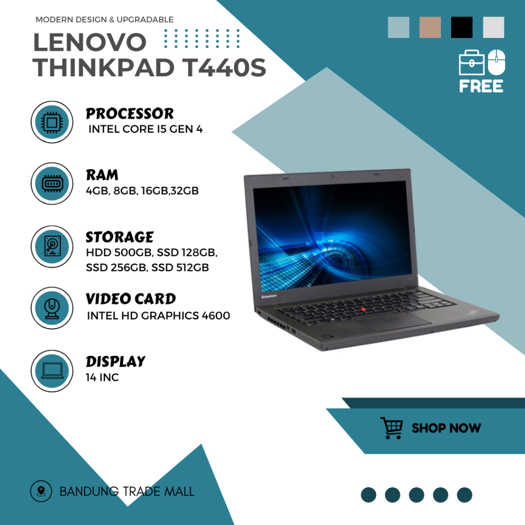 Jual Laptop Lenovo ThinkPad T440S Core I5 GEN 4 RAM 8GB SSD 512GB ...