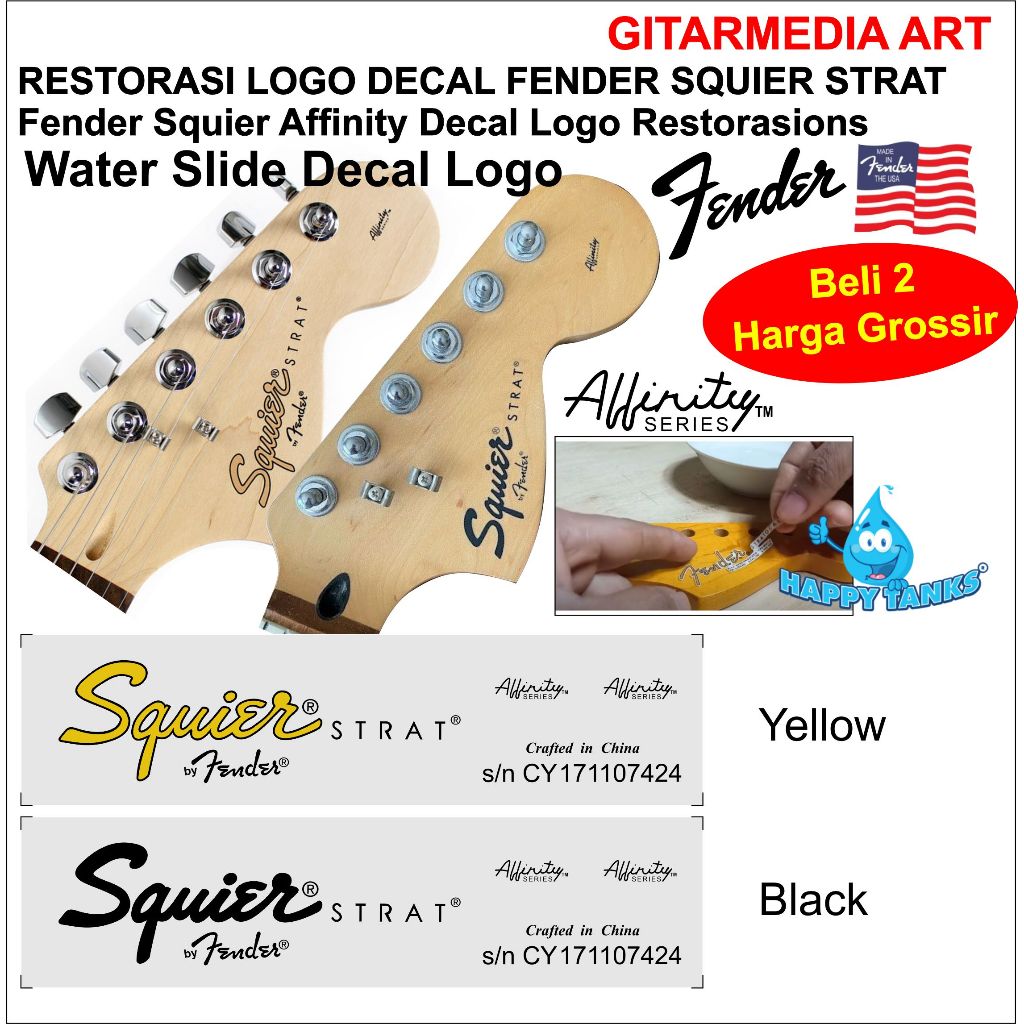 Jual decal logo fender squier stratocaster affinty series logo squier affinity | Shopee Indonesia