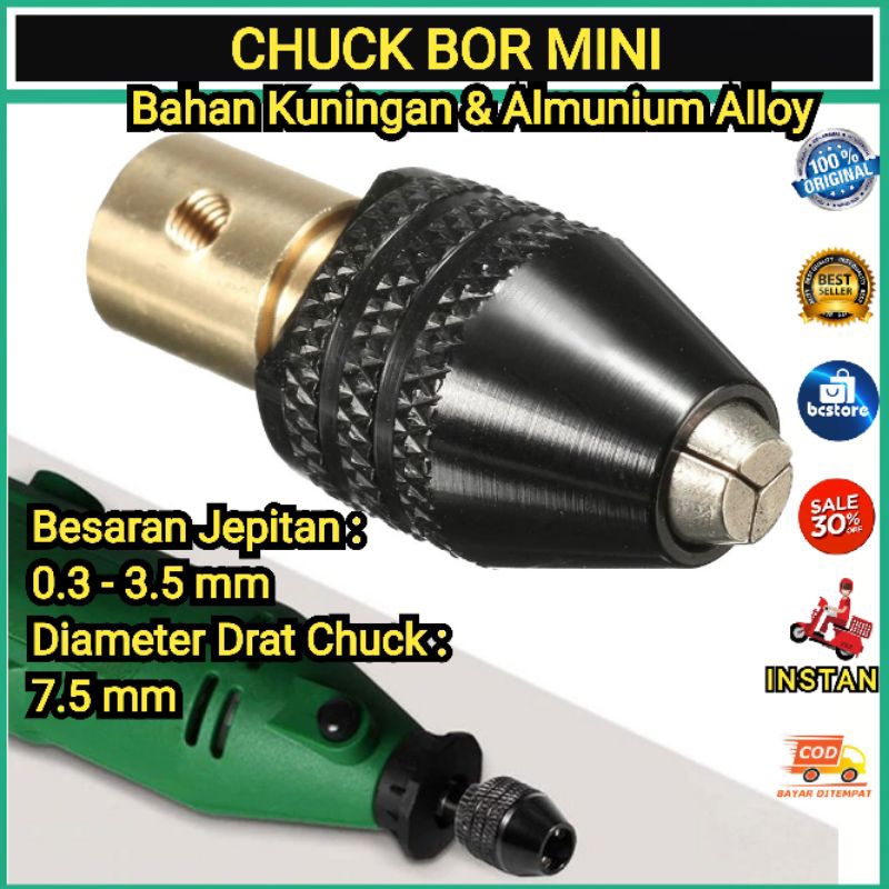Jual Chuck Bor Mini as 0.3-3.5mm Mata Bor Drill Chuck Bit Quick Change ...