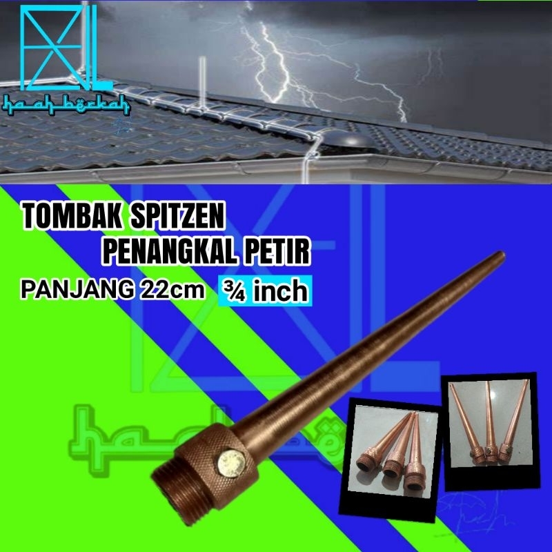 Jual Penangkal Petir Untuk Rumah Tombak Spitzen 3/4 Inch Tb 22cm ...
