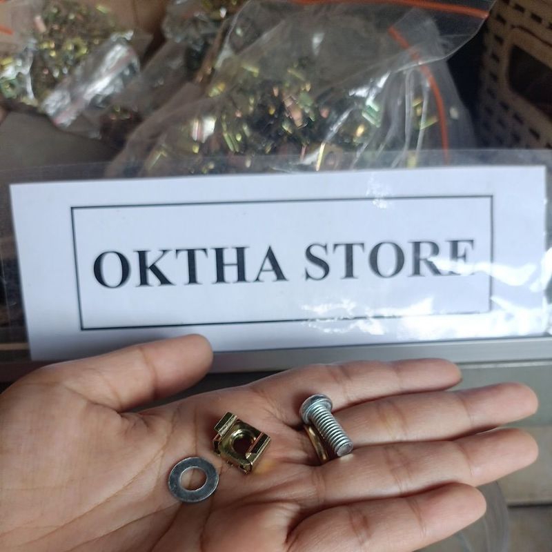 Jual Cagenut Cage Nut Rackmount wallmount rack Baud Rak Server Baut ...