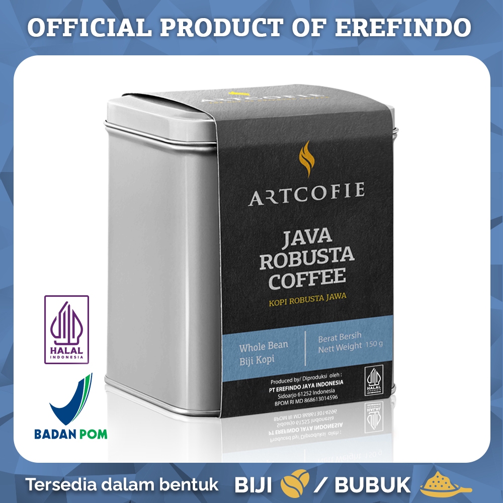 Jual Artcofie Kopi Java Robusta Tin Box Biji / Bubuk 150gr | Shopee ...