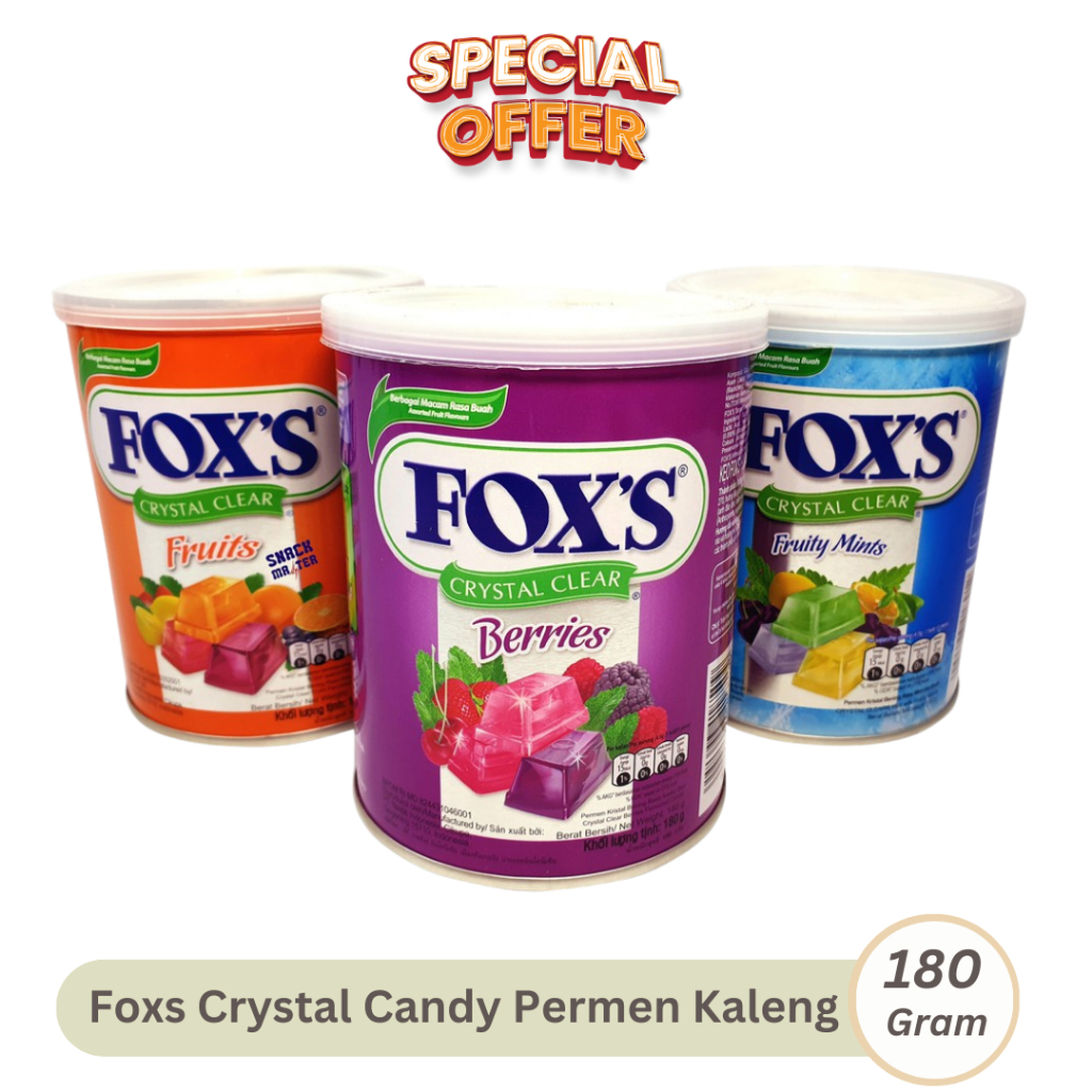 Jual Foxs Kaleng 170gr Permen Fox's Crystal Clear Berbagai Rasa Buah ...