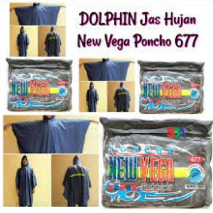 Jual Jas Hujan Poncho Ponco NEW VEGA 677 Dolphin Blue Awet Tahan Air ...