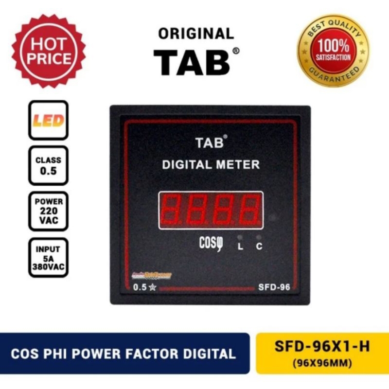 Jual Power Factor Cos Phi Meter Digital LED 96x96 TAB | Shopee Indonesia