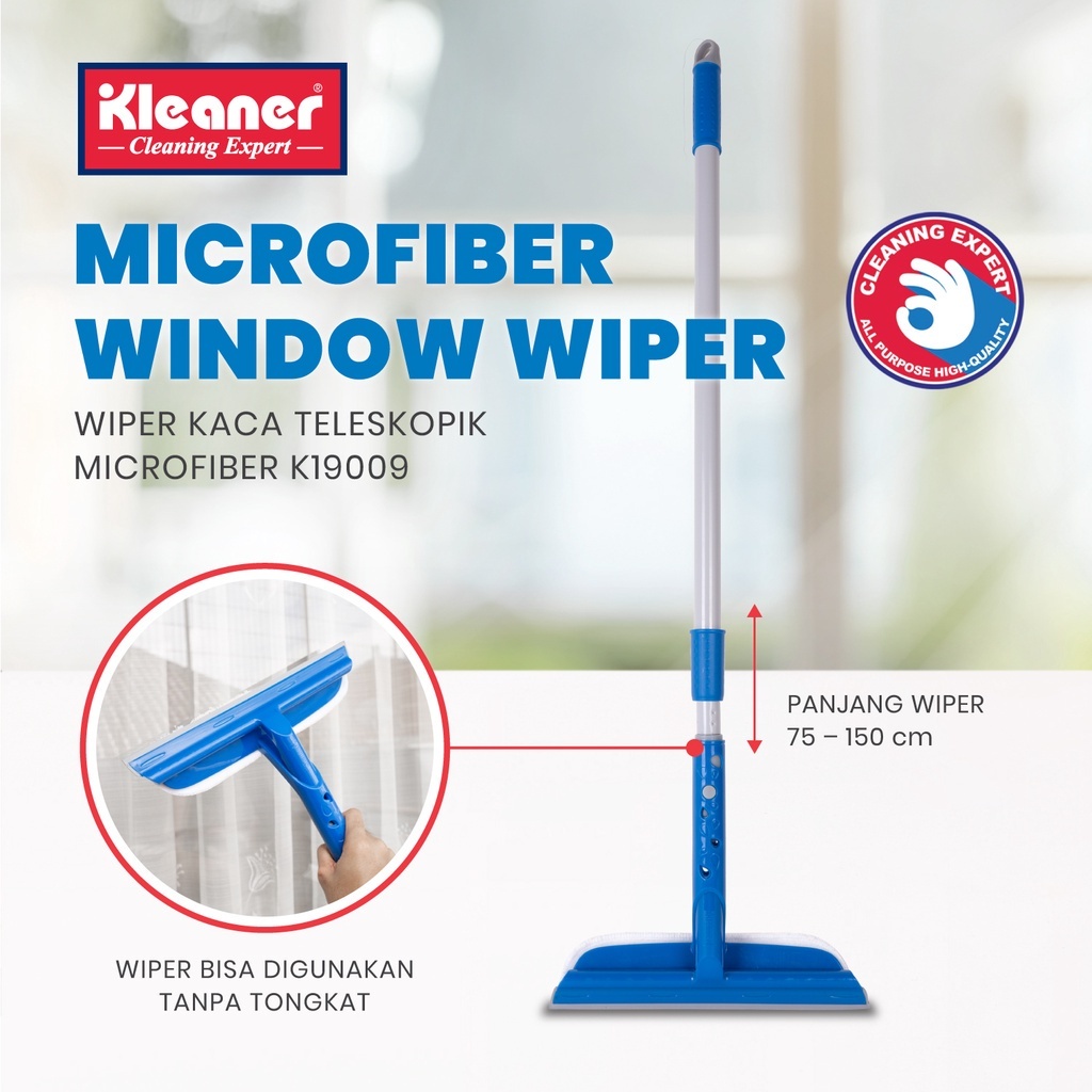 Jual Kleaner Wiper Kaca Teleskopik 2 In 1 Microfiber Window Wiper Alat ...