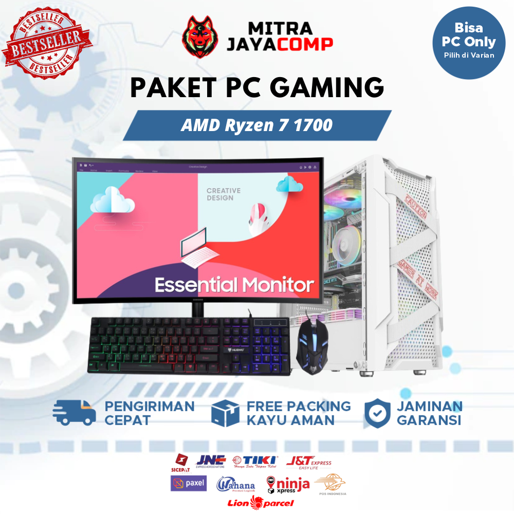 Jual PC Gaming Fullset AMD Ryzen 7 1700 GTX 1650 4GB Ram 8GB HDD SSD ...