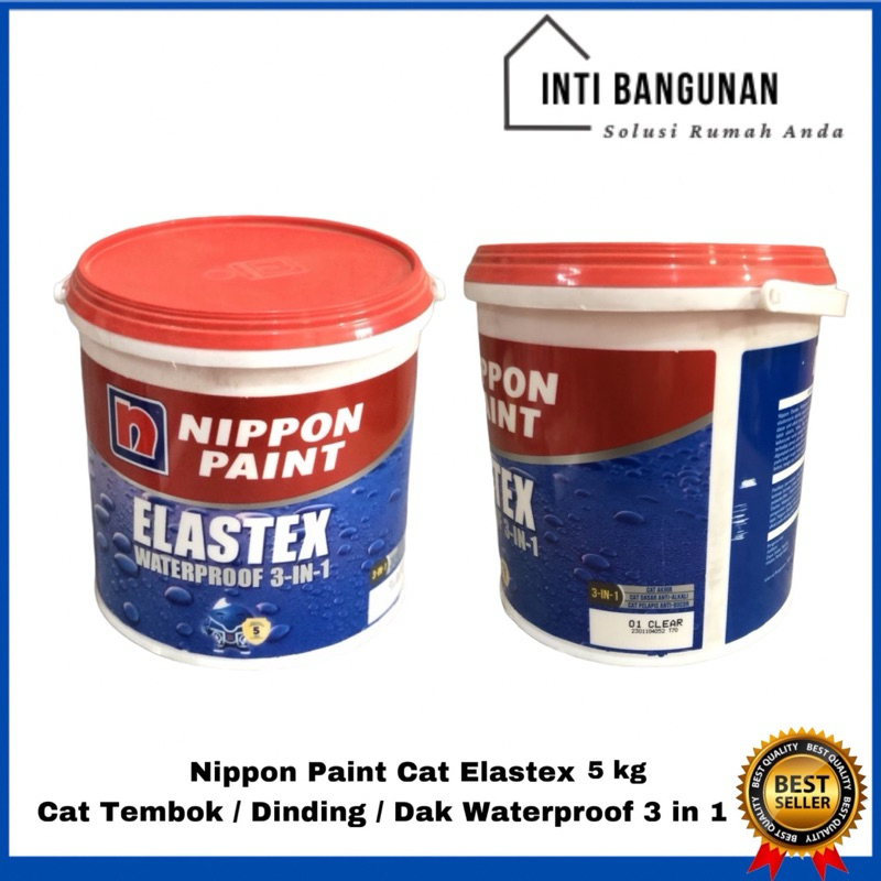 Jual Cat Tembok / Dinding Nippon Paint Elastex 5kg 5 kg Waterproof 3 in 1 Cat Eksterior Interior ...