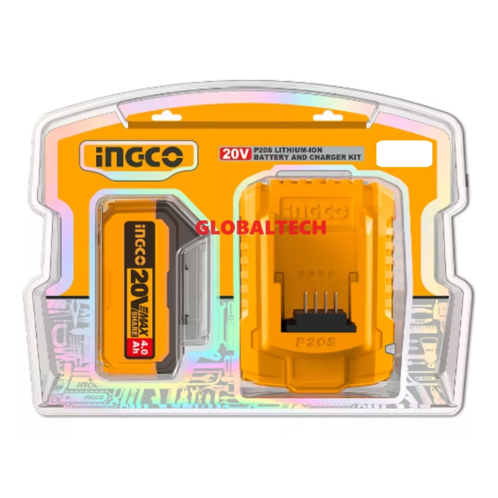 Jual INGCO FBCPK1214 PROMO PAKET BUNDLING 20V BATERAI 4AH CHARGER 2AH ...