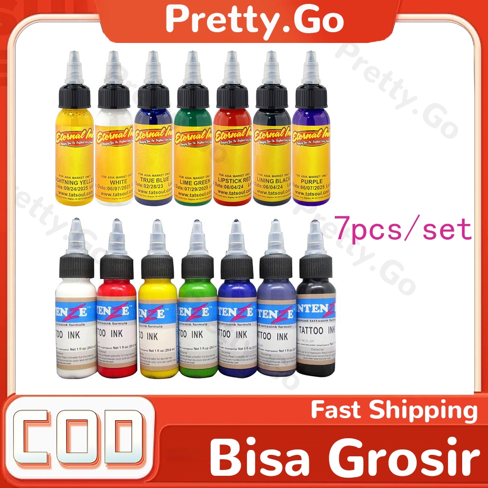 Jual 7 Warna 30ml Tinta Tato Permanen Tato Tinta Set Pigmen Tinta ...