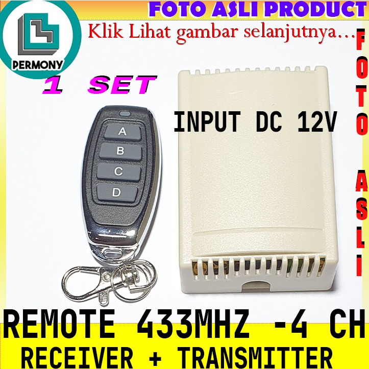 Jual 433MHz 12V 4 Ch Relay Switch 433 Mhz 4Ch Wireless RF Penerima ...