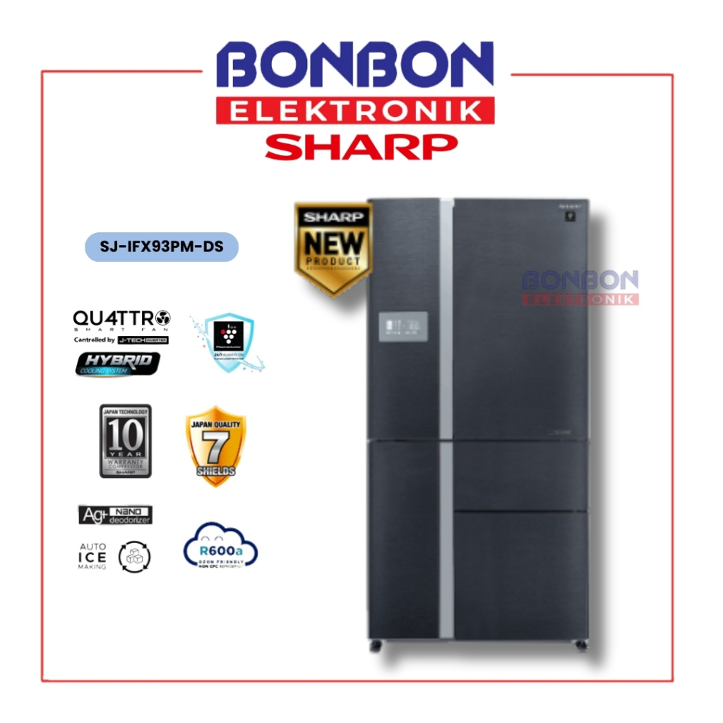 Jual Sharp Kulkas Multi Door 800L SJ-IFX93PM-DS 5 Pintu J-Tech Inverter ...