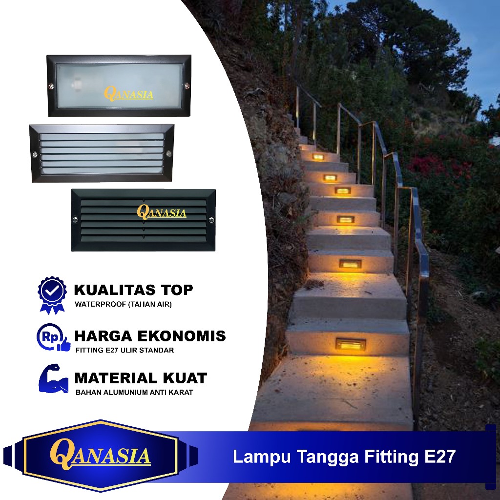 Jual Kap Lampu Tangga E27 Dinding Step Light Fitting E27 Tanam Outdoor ...