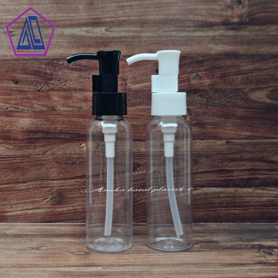 Jual Botol Pump 100ml Bening / Botol Plastik 100ml Serum Tutup Pump Clip Oil Pet Plastik Tebal ...