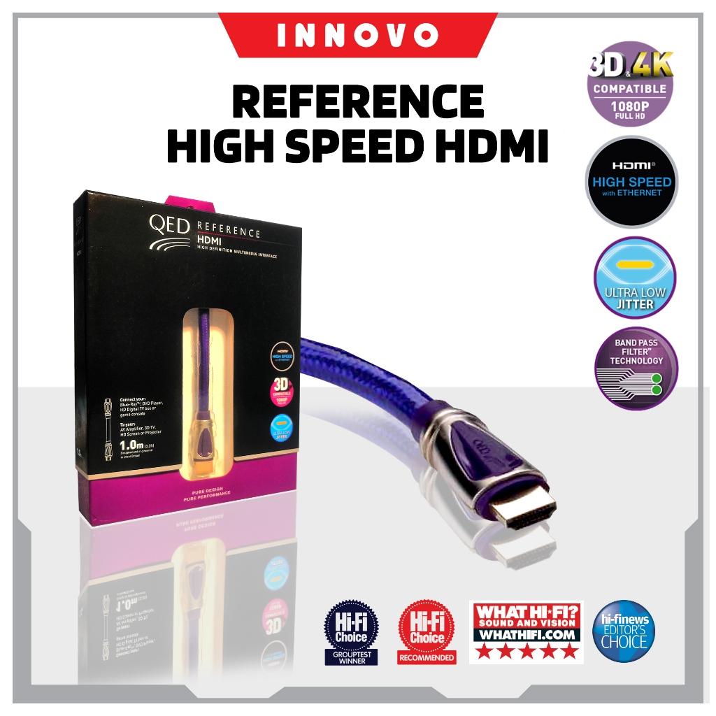 Jual QED Reference HiFi HDMI Cable HD FHD 4K With Ethernet Low Jitter 1m | Shopee Indonesia