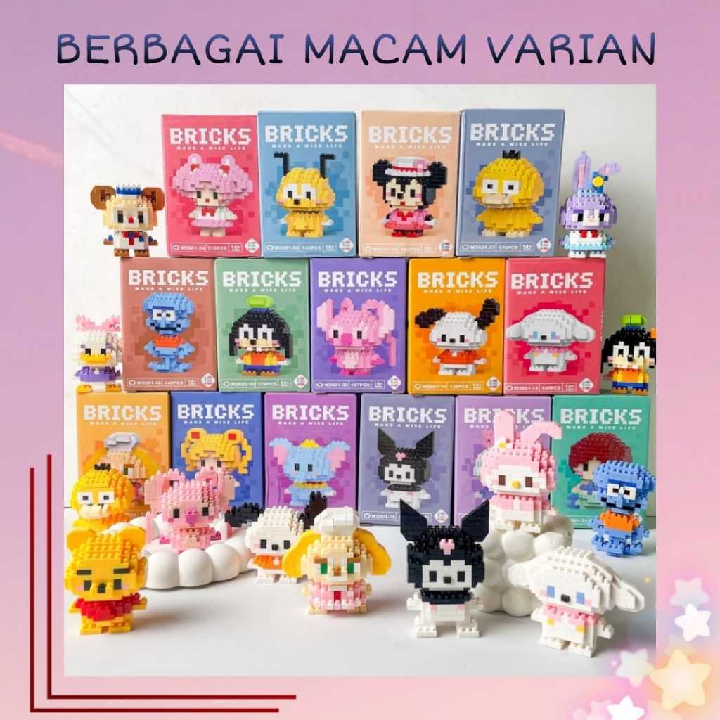 Jual Bricks Karakter Nano Block Model Karakter Mini Building Block ...