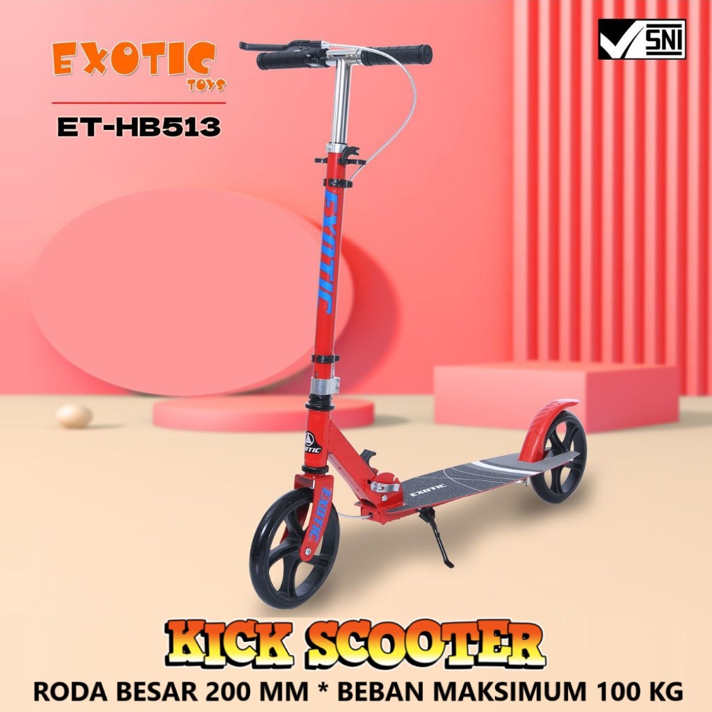 Jual Skuter Lipat Exotic ET-HB513 Otopet Roda Besar 200 mm Rem Tangan ...