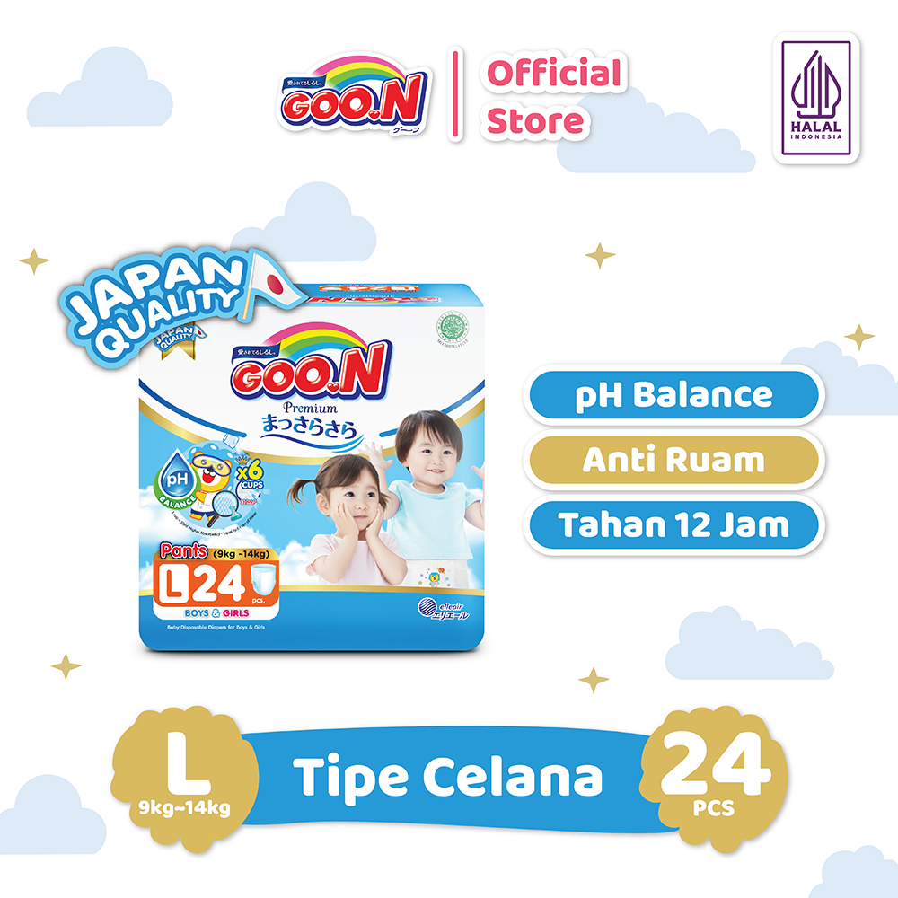 Jual GOON Popok Bayi Celana Premium Pants Massara Sara Jumbo L24 (9-14 kg) L 24 pcs Anti Iritasi ...