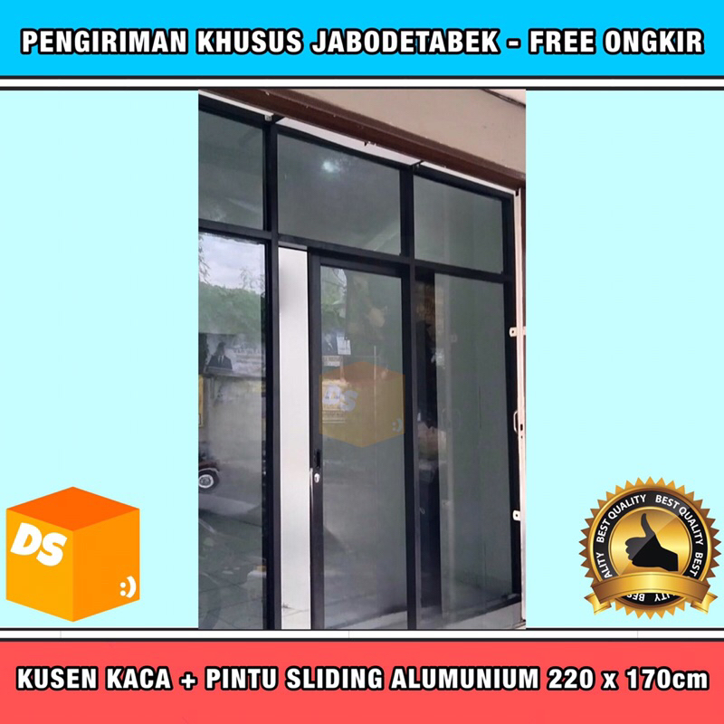 Jual KUSEN KACA + PINTU SLIDING ALUMUNIUM MINIMALIS Tinggi 220 x Lebar ...