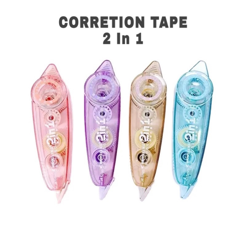 Jual HD Correction Tape 2 in 1 / Correction Roll / Tipe-x Roll / Tipex ...