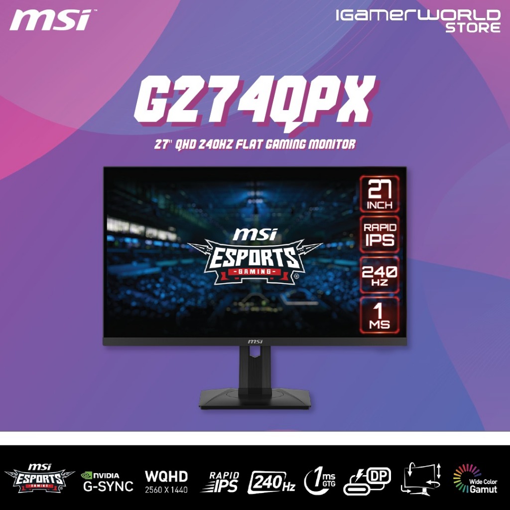 Jual MSI G274QPX 27 inch 2K WQHD 240Hz 1ms Rapid IPS Gaming Monitor ...