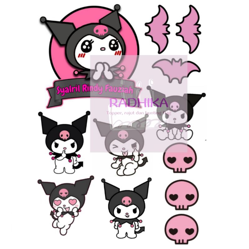 Jual Topper kue Kuromi bisa custom nama dan ucapan | Shopee Indonesia