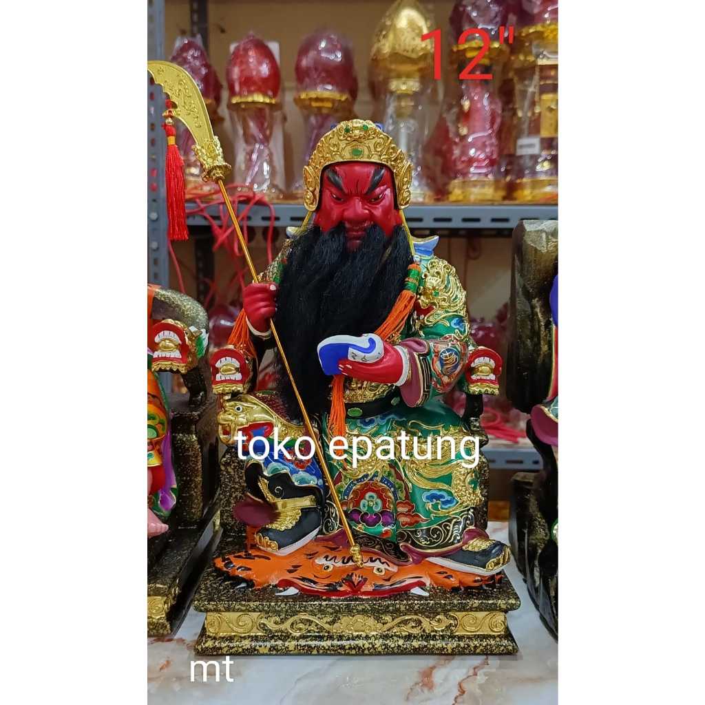 Jual patung dewa kwan kong / kwan kung - kayu taiwan - 12 inch - mt ...