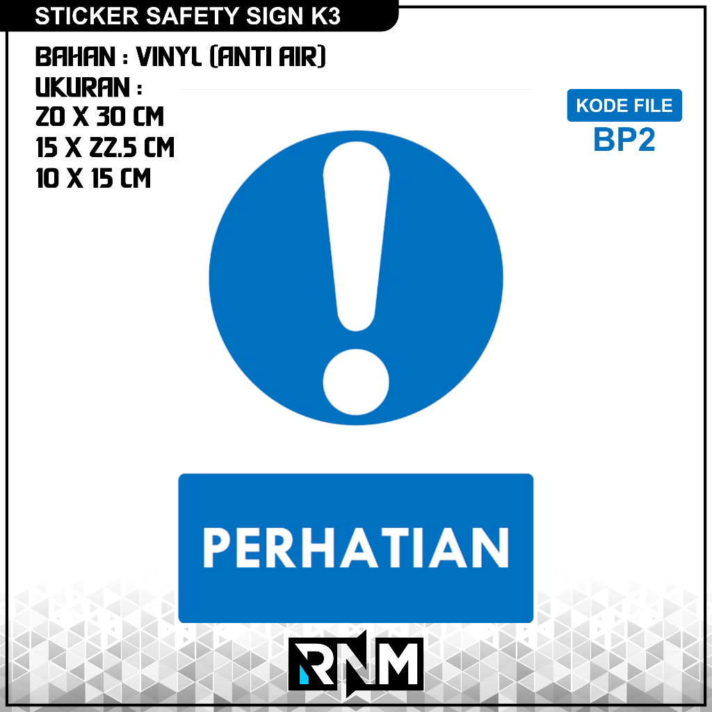 Jual STICKER SAFETY SIGN RAMBU K3 PERHATIAN | Shopee Indonesia