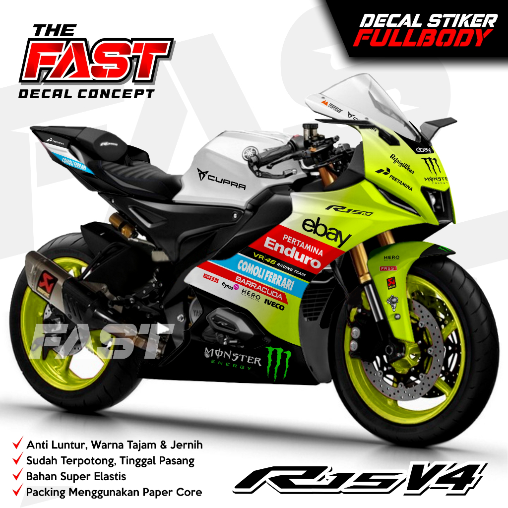 Jual TERBARU decal stiker r15 v4 motif terbaru bisa custom warna dan ...
