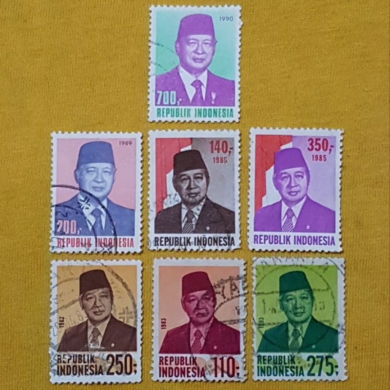 Jual Perangko Presiden Soeharto Langka Set 7pc Used Filateli Asli Pos ...