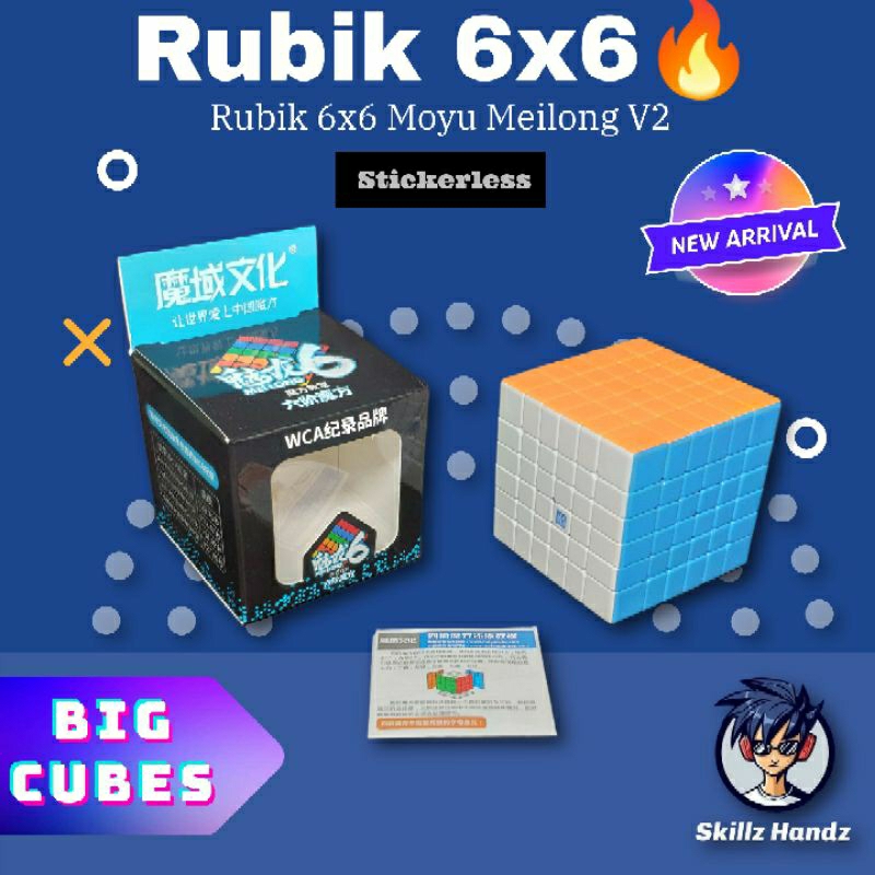 Jual Cube 6x6 Moyu Meilong V2 (Stickerless) Big Cube | Shopee Indonesia