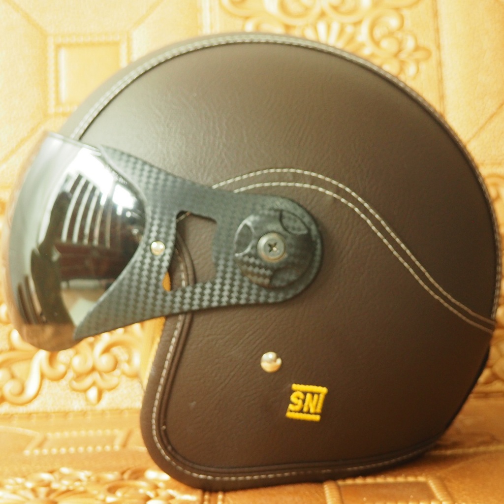 Jual HELM BOGO KULIT CLASSIC SNI DEWASA PRIA DAN WANITA HELMET BOGGO ...
